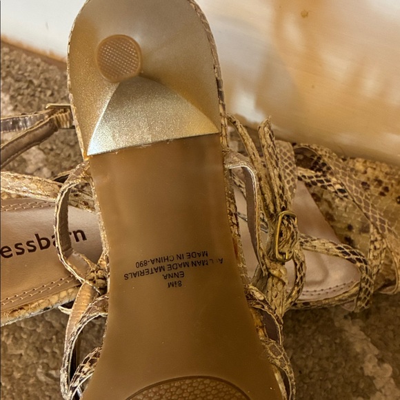 dressbarn | Shoes | Dressbarn Metallic Snakeskin Sandals | Poshmark